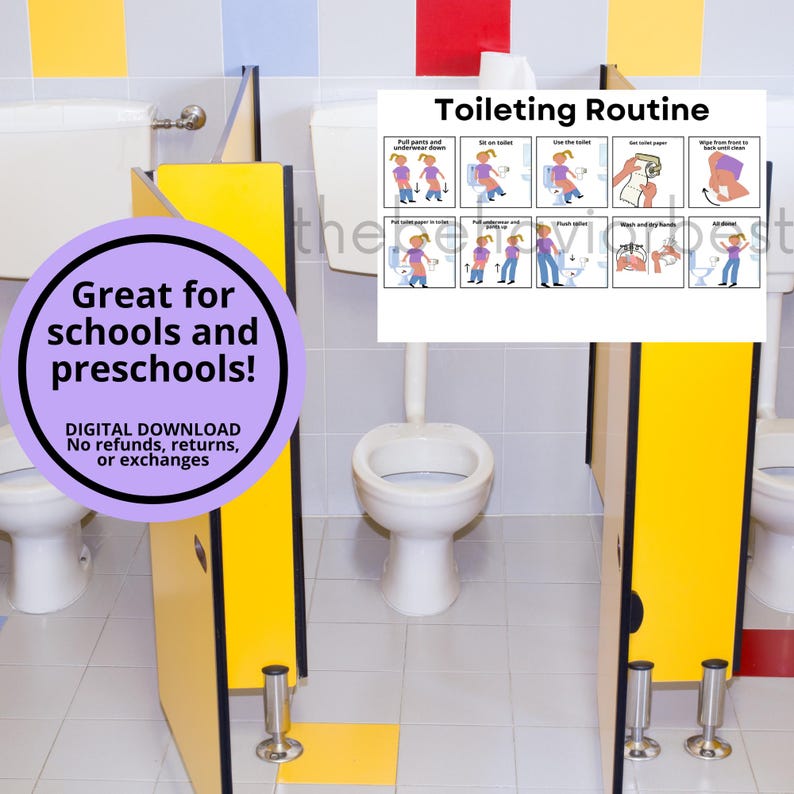 Girl Potty Training Visuals: Toileting Routine Chart (PDF Download) - Etsy