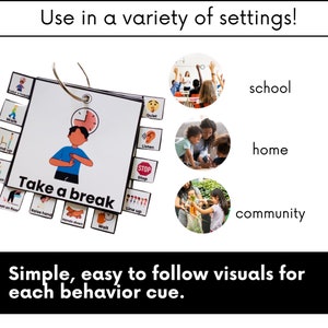 Tabbed Behavior Cue Cards: Autism Visual Support (PDF) - Etsy