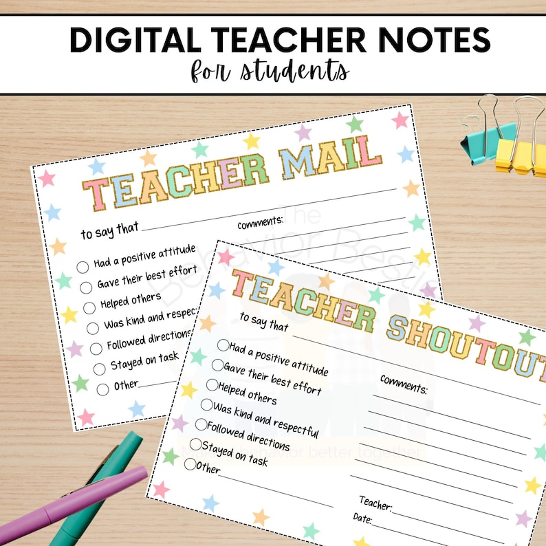 Positive Teacher Notes: Student Praise Cards (digital Download) - Etsy