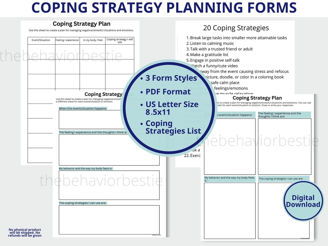 Coping Skills Worksheet Coping Strategies Worksheet Coping Skills ...