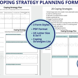Coping Skills Worksheet: Strategies Planning Form (digital Download) - Etsy