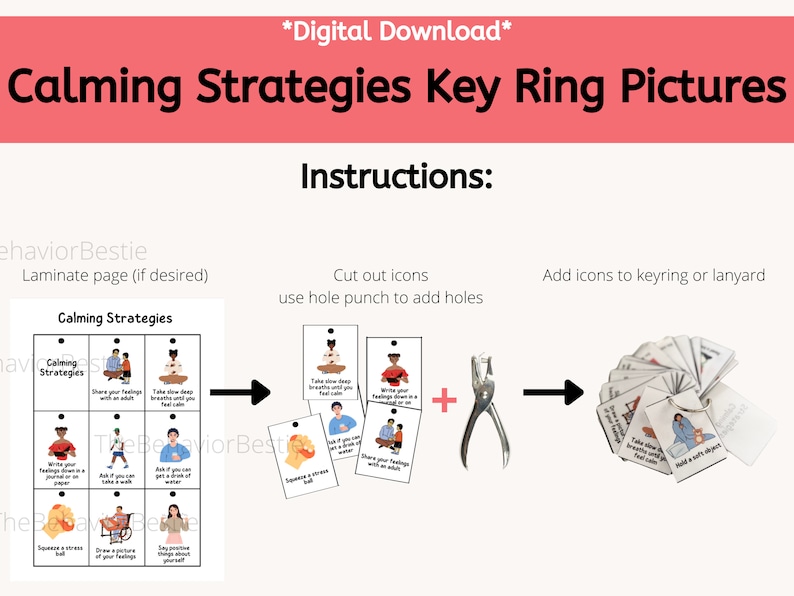 DIGITAL Calming Strategies Visual/ PRINTABLE Coping Skills Coping ...