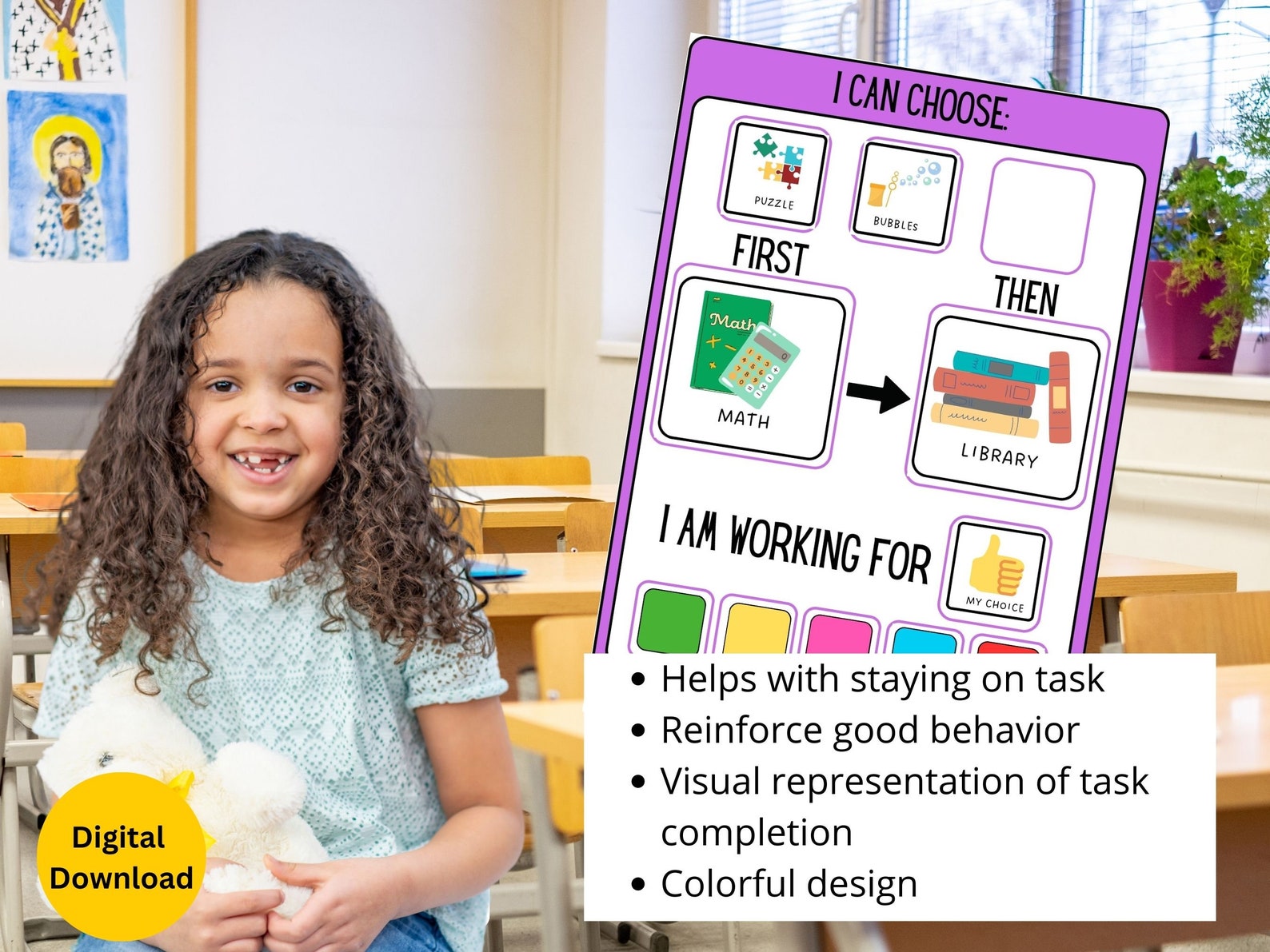 First-then Board W/ Tokens, Now Next Board, Autism Visual Schedule, ABA ...