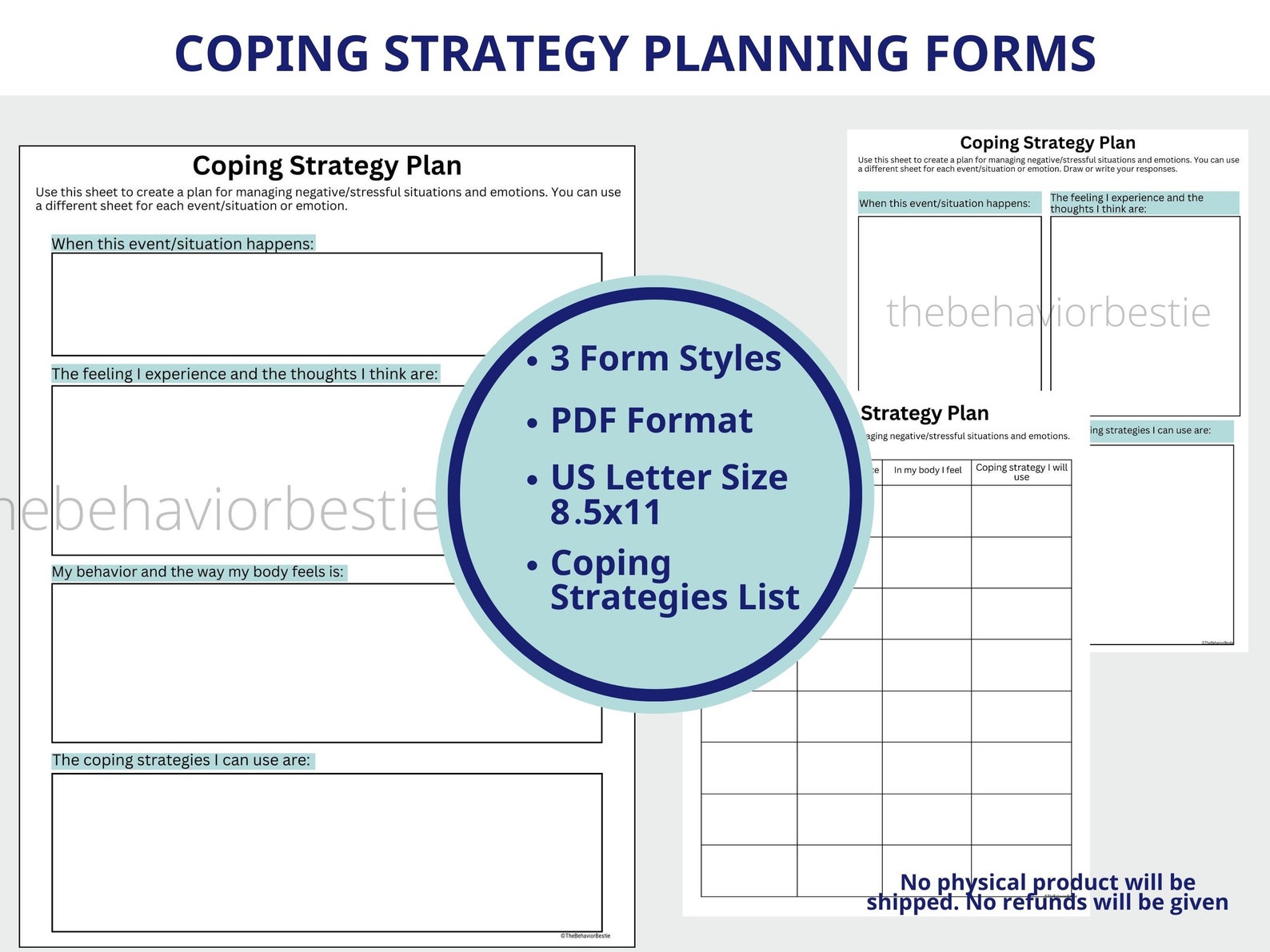 Coping Skills Worksheet: Strategies Planning Form (digital Download) - Etsy