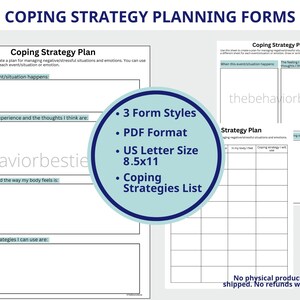 Coping Skills Worksheet: Strategies Planning Form (digital Download) - Etsy