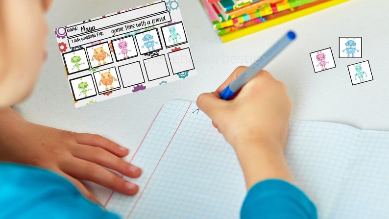 Cute Robots Token Board/digital Reward Chart/instant Download - Etsy