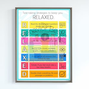 Test Taking Strategies Poster: Classroom Exam Tips (digital Download ...