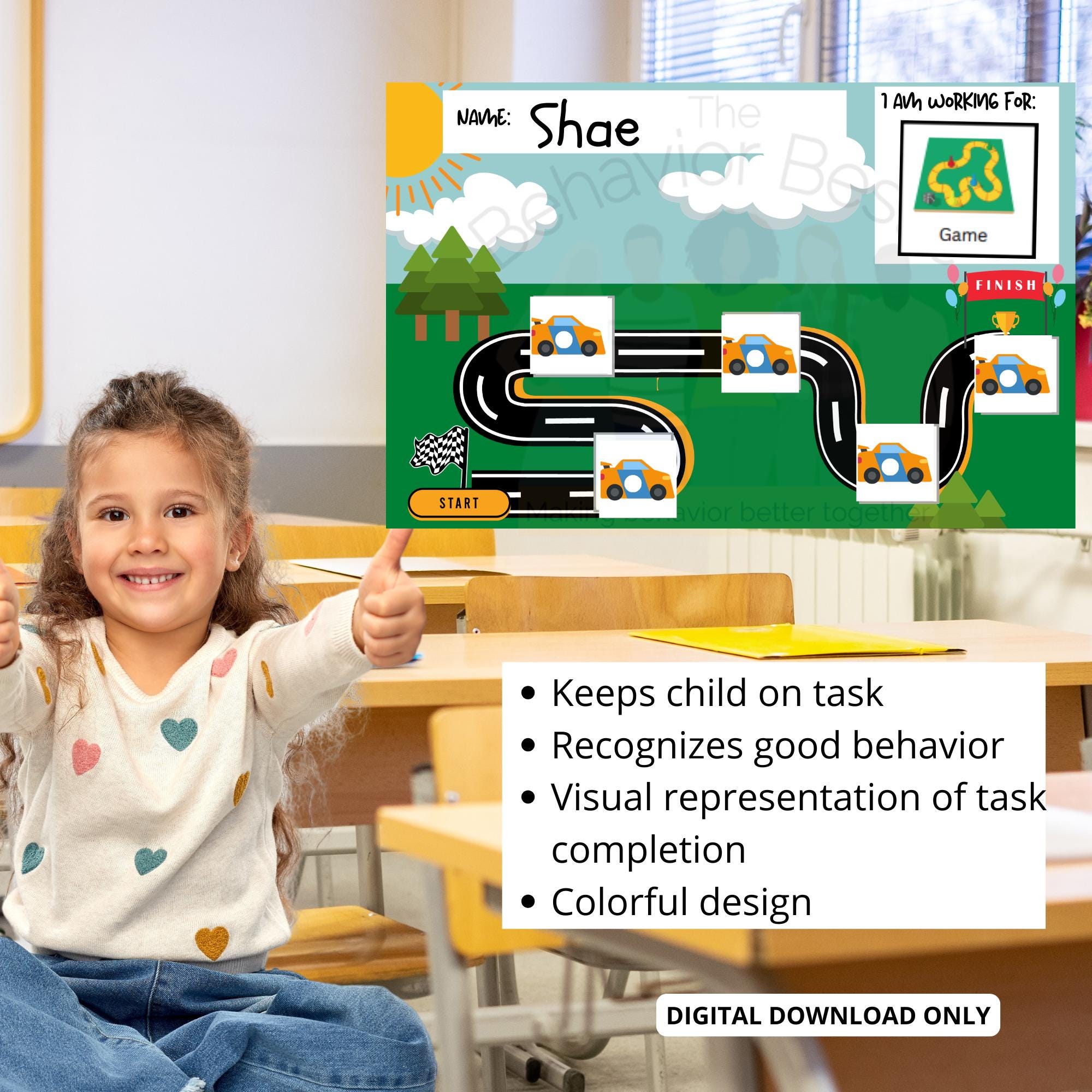 Racecar Token Board: Kids Reward Chart (digital Download) - Etsy