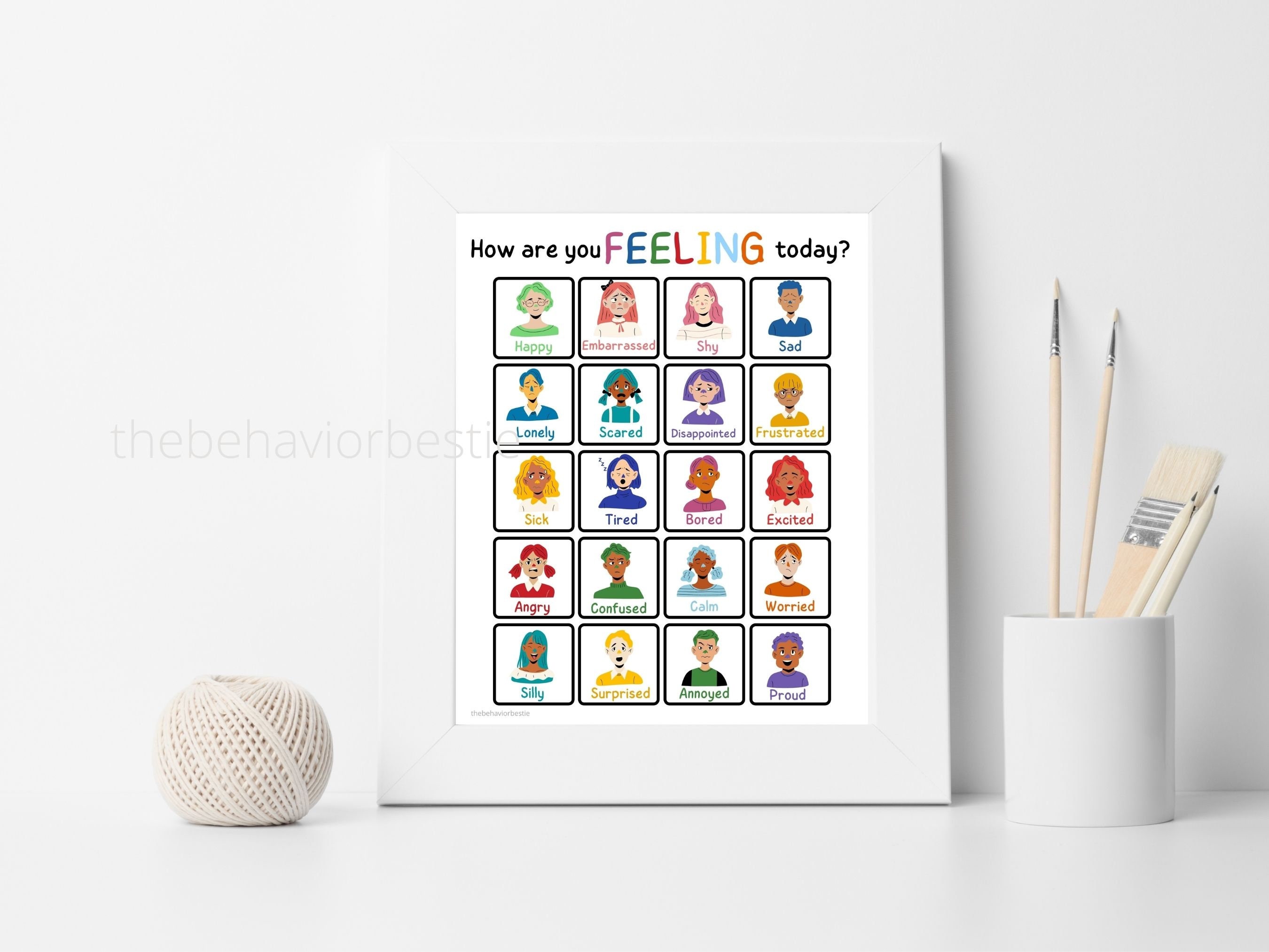 Digital Feelings Poster Printable Emotions Poster Calm Down Corner Cozy ...