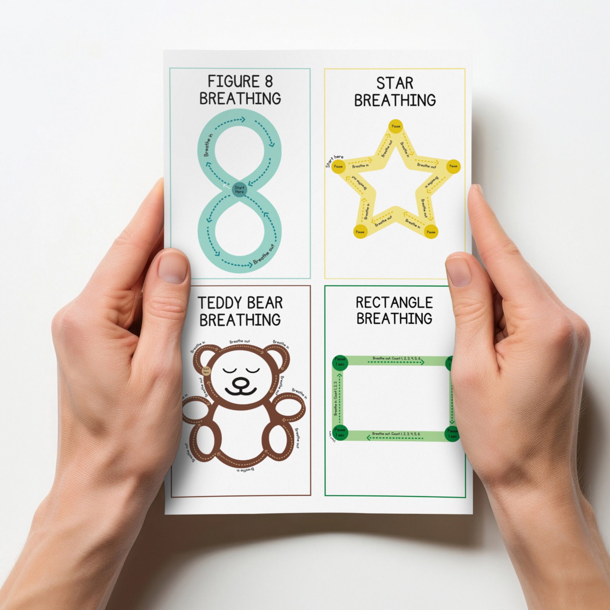 Breathing Cards for Kids Shapes Breathing Cards for Calm Down - Etsy