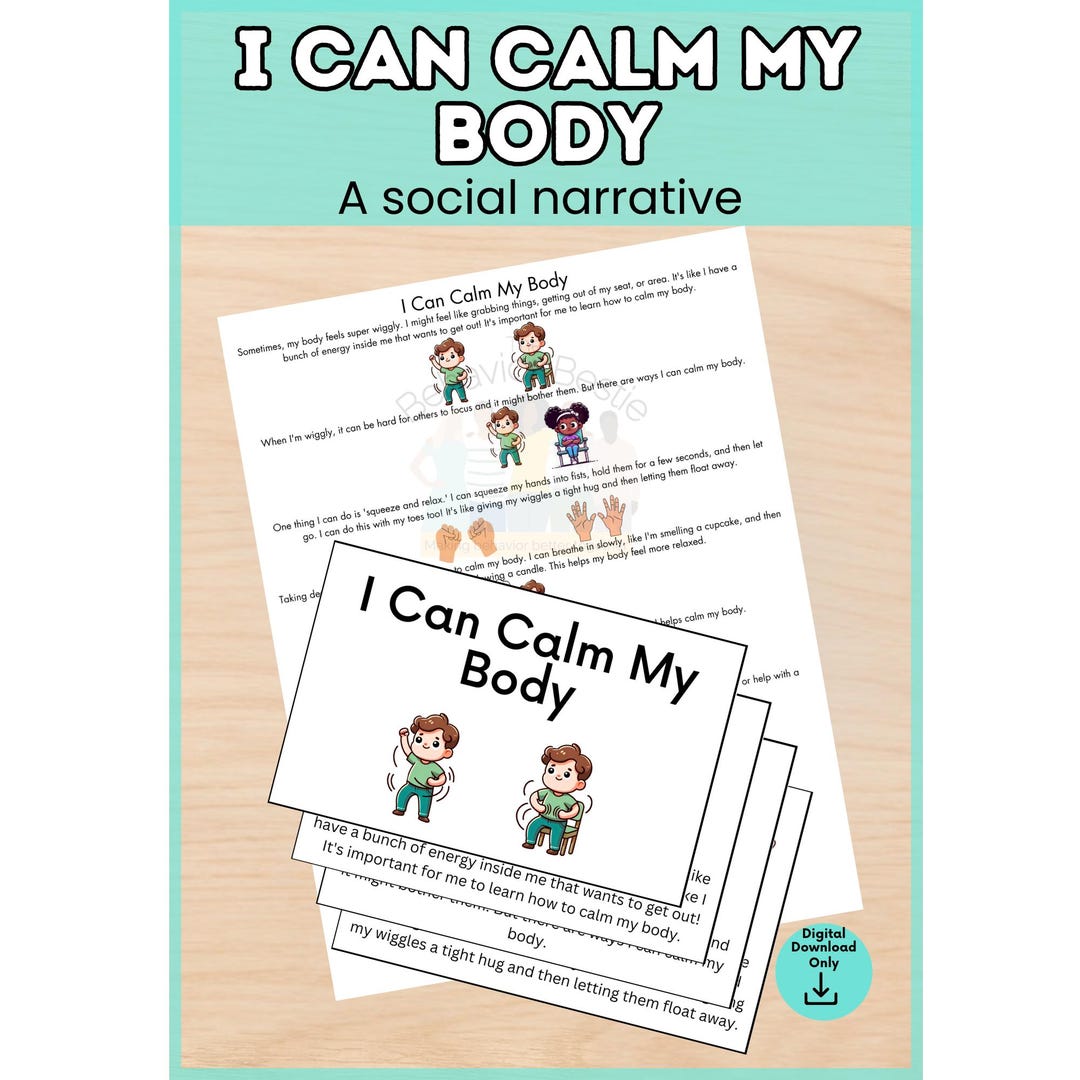 I Can Calm My Body, Social Skills Story for Kids - Etsy