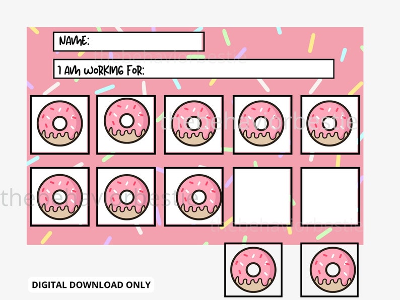 Donut Reward Chart | Digital Behavior Chart | Donut Sticker Chart ...