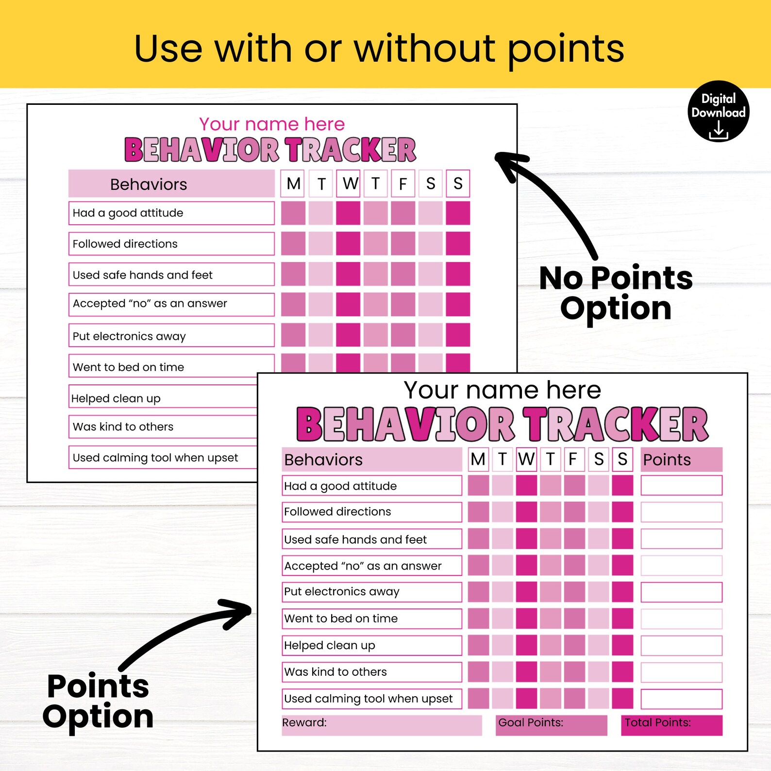 Editable Kids Behavior Chart: Reward Tracker (digital Download) - Etsy