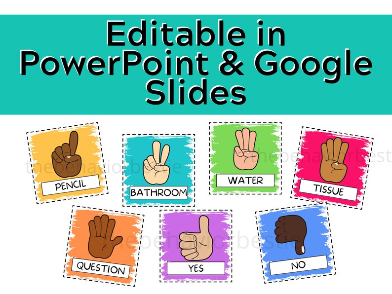 Editable Classroom Hand Signal Signs: Management Tools (powerpoint) - Etsy