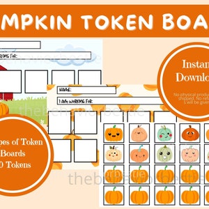 Pumpkin Token Board | Digital Reward Chart | Fall Themed Token Board ...