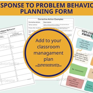 Problem Behavior Planning Form: Classroom Management (PDF & PPT) - Etsy