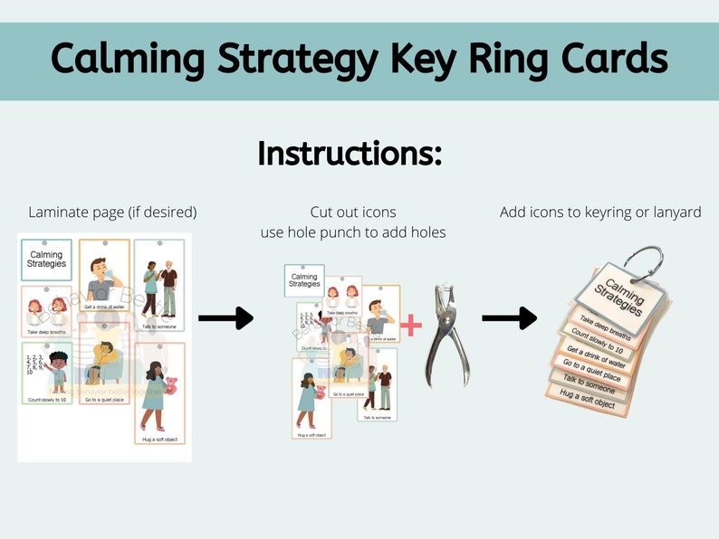 Calming Strategy Cue Cards Behavior Cue Cards Calming - Etsy