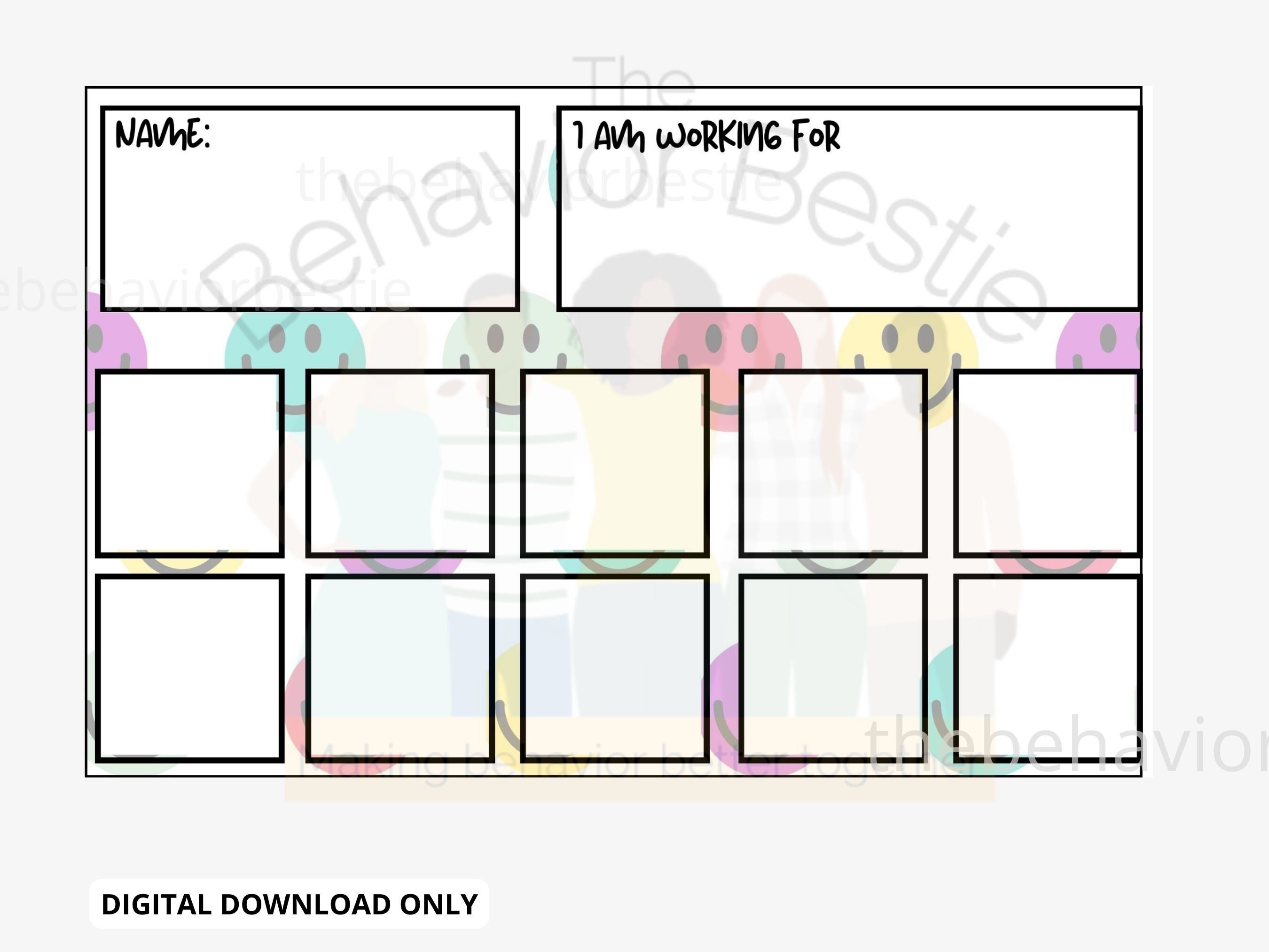 Printable Smiley Face Token Board: Student Reward Chart (PDF) - Etsy