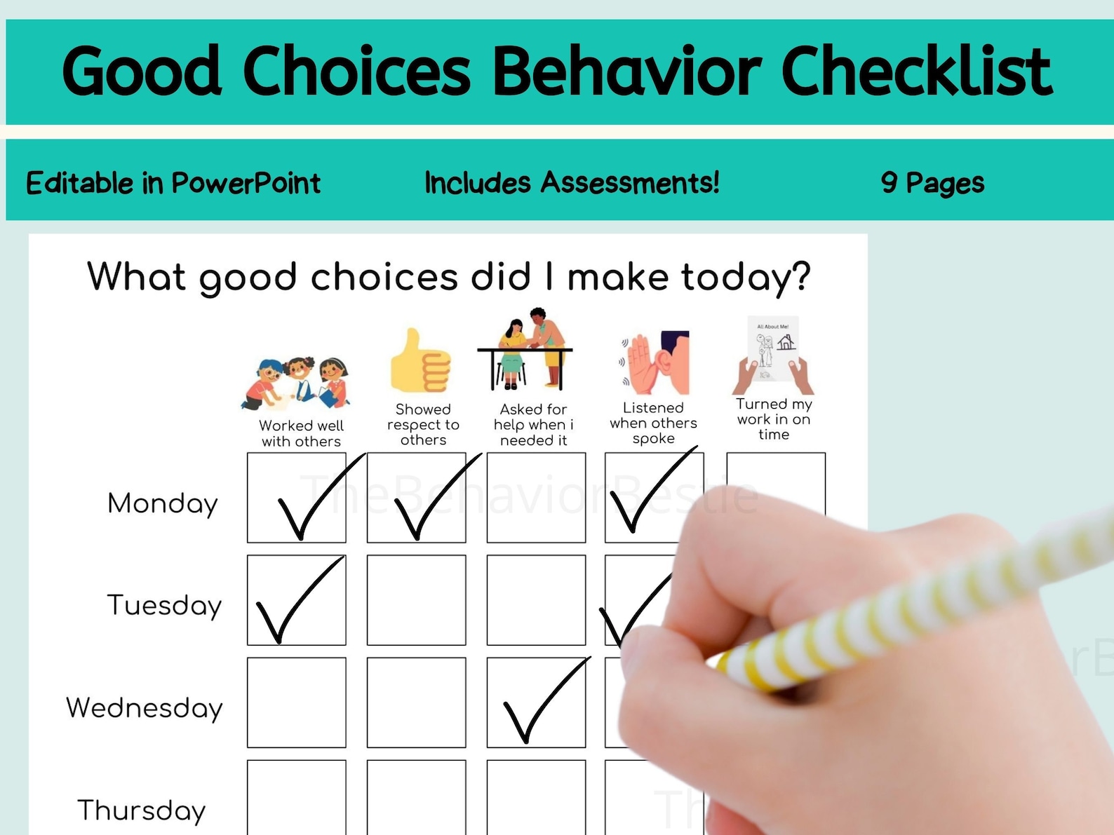 Good Behavior Chart Good Choices Chart Positive Behavior - Etsy