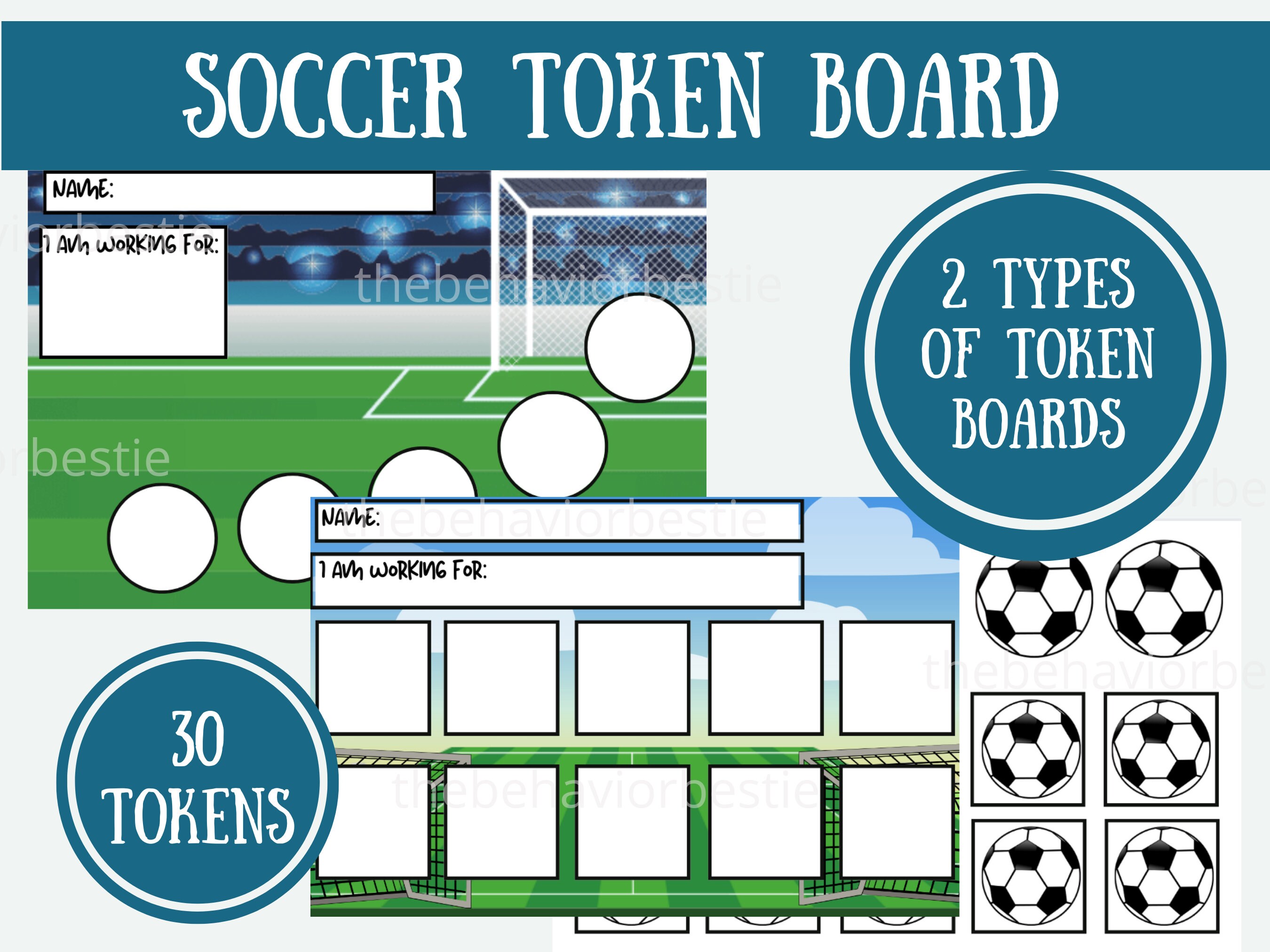 Soccer Token Board: Reward Chart for Kids (digital Download) - Etsy
