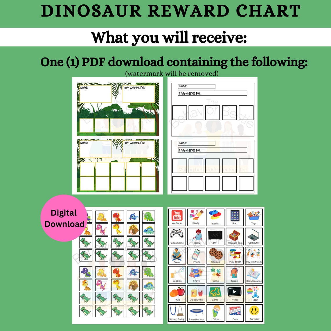 Dinosaur Reward Chart for Kids Jurassic Reward Chart - Etsy