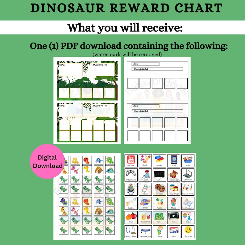 Dinosaur Reward Chart for Kids: Jurassic Behavior Token Board (PDF) - Etsy