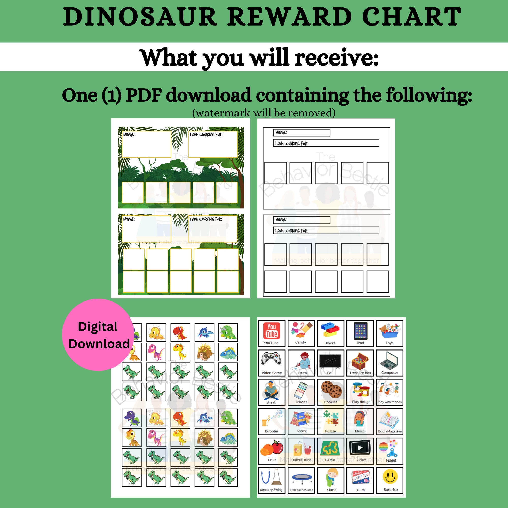 Dinosaur Reward Chart for Kids: Jurassic Behavior Token Board (PDF) - Etsy