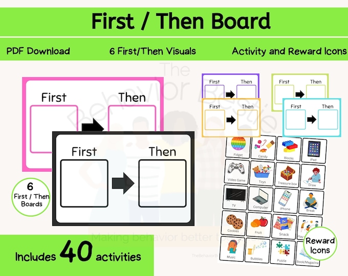 First Then Board, Visual Schedule, Visual Support, Behavior Support ...