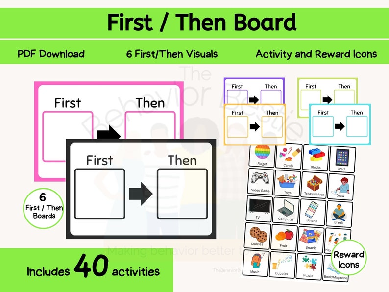 First Then Board Visual Schedule Visual Support Behavior - Etsy First Then Board Visual Schedule Visual Support Behavior - Etsy
