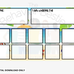 Printable Beach Themed Reward Token Chart | Summer Sticker Chart ...