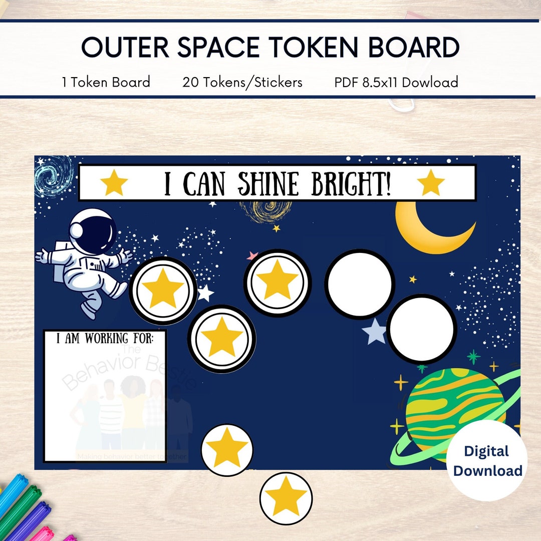 Outer Space Token Board | Astronaut Reward Chart | Space Reward Chart ...