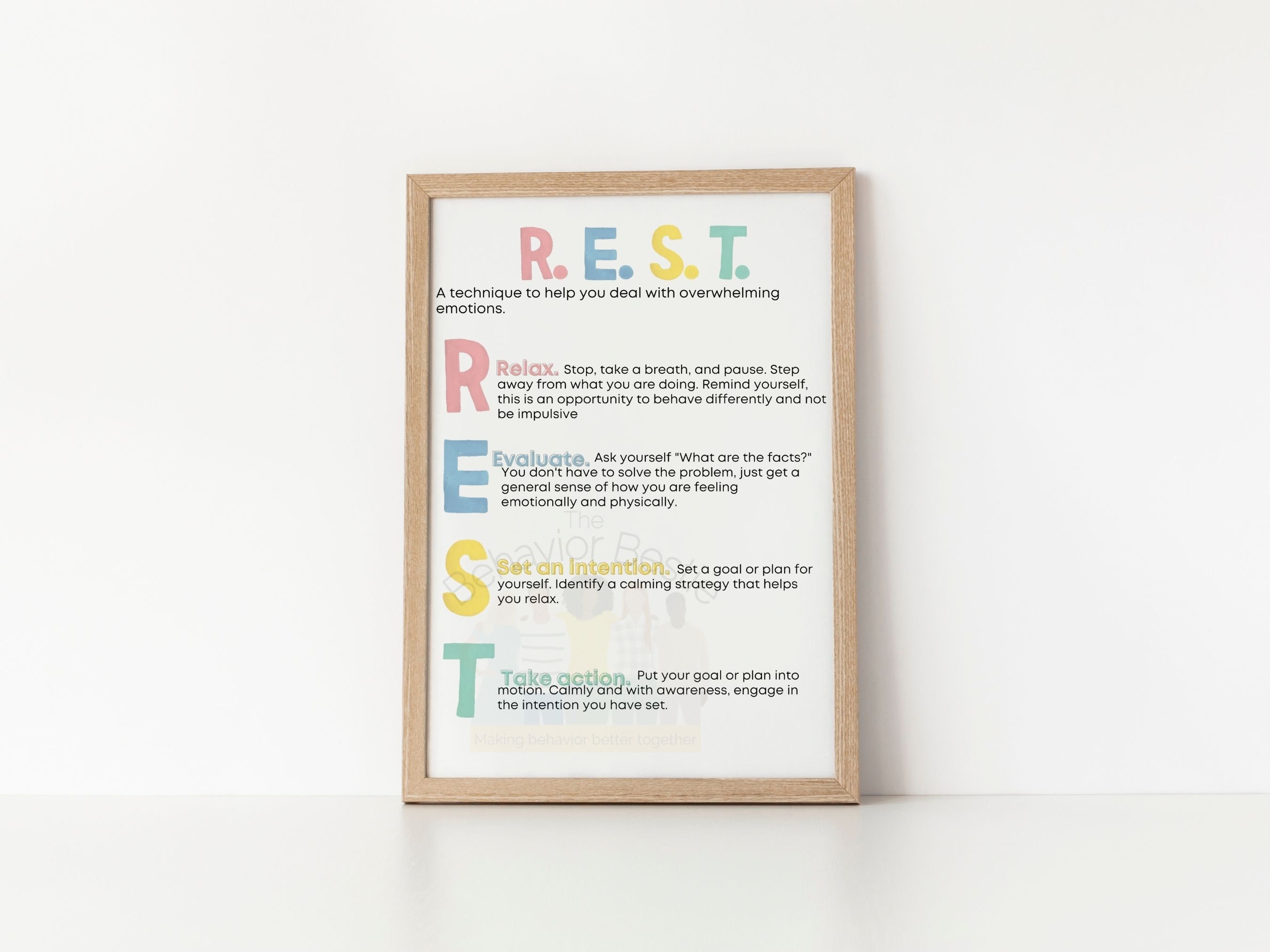 REST Technique | Calming Strategy | DBT Skill | Mental Health Print ...