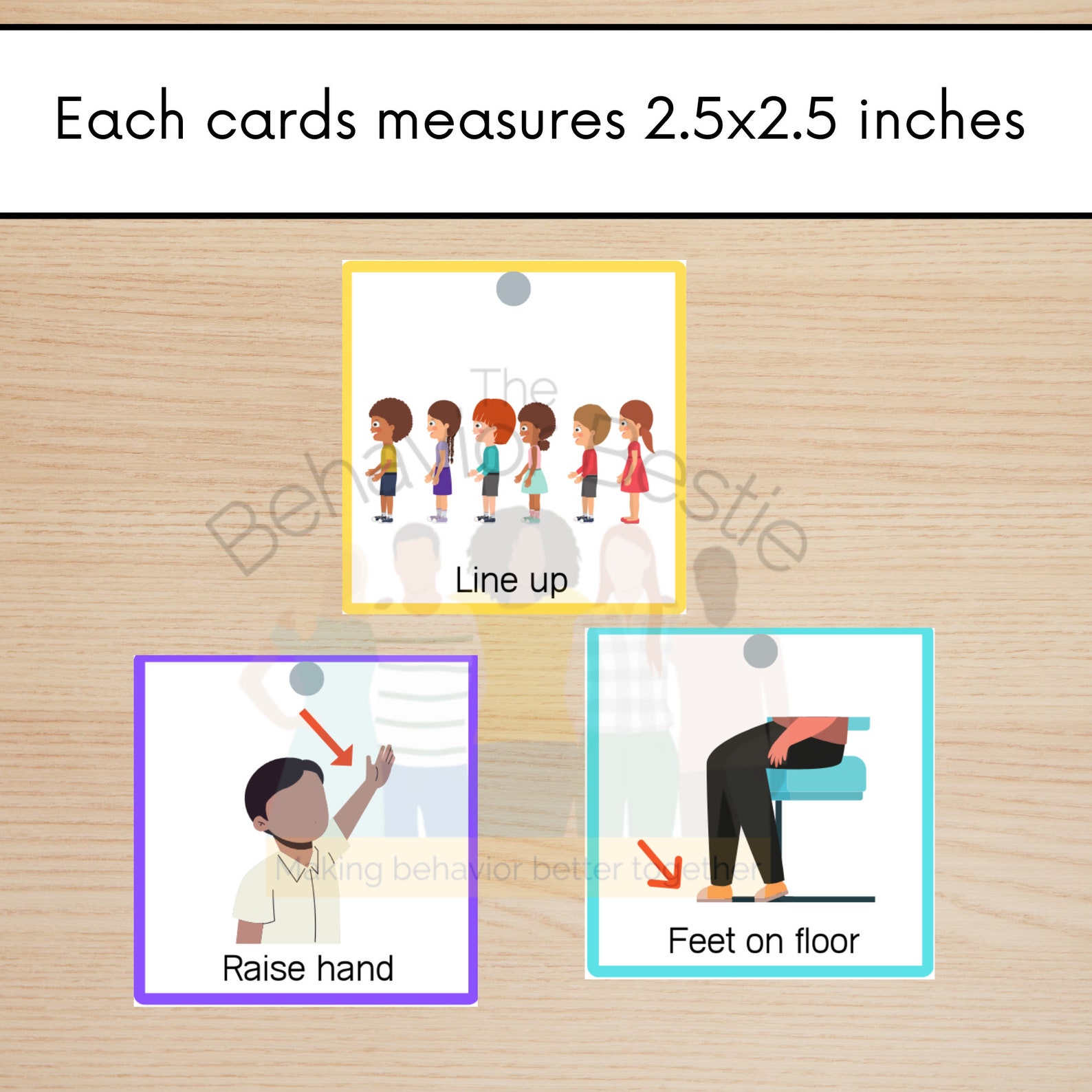 Visual Behavior Cue Cards for Kids: Classroom Management (digital ...