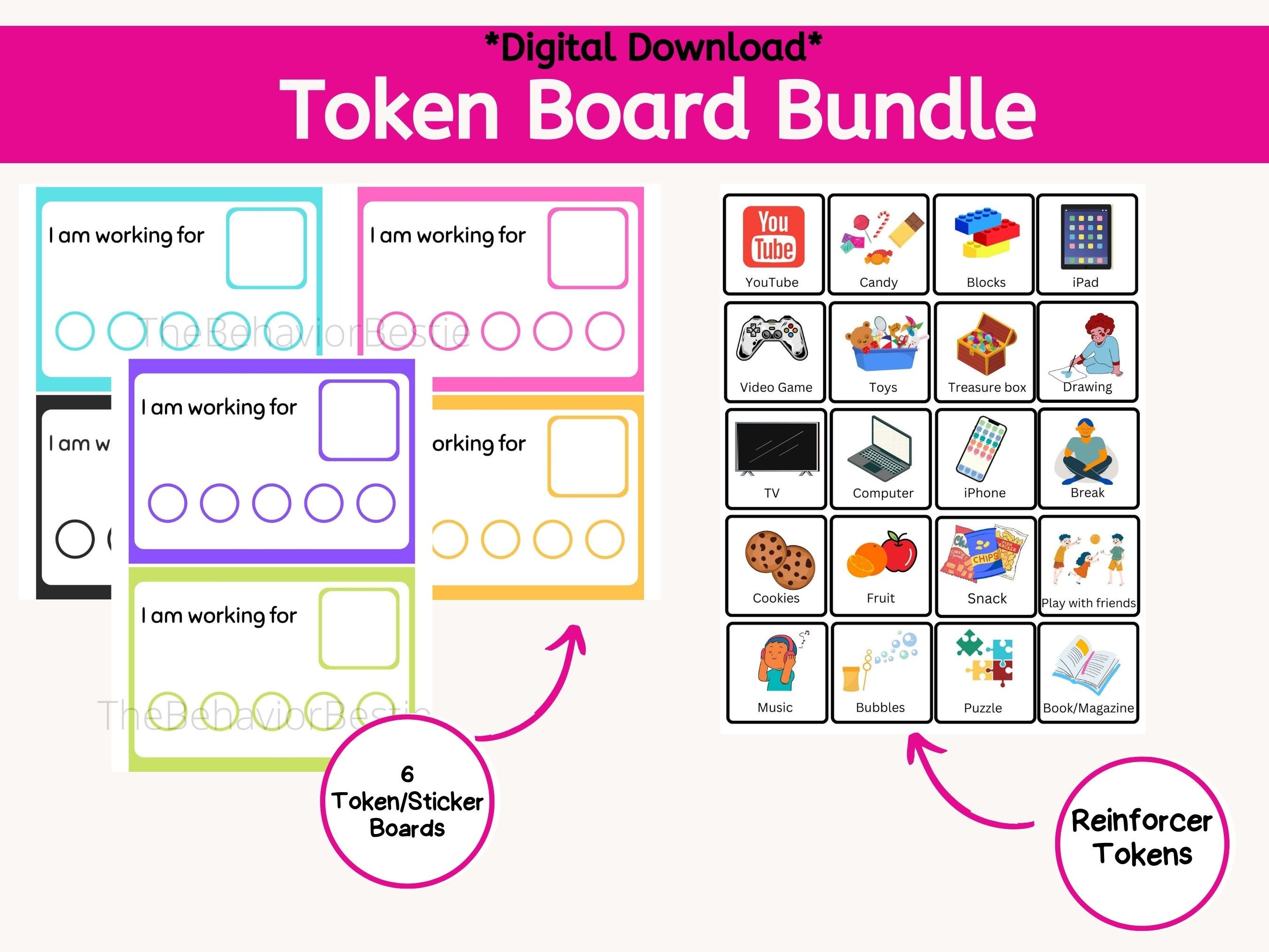 Digital Token Board Bundle Sticker Chart Bundle Behavior - Etsy