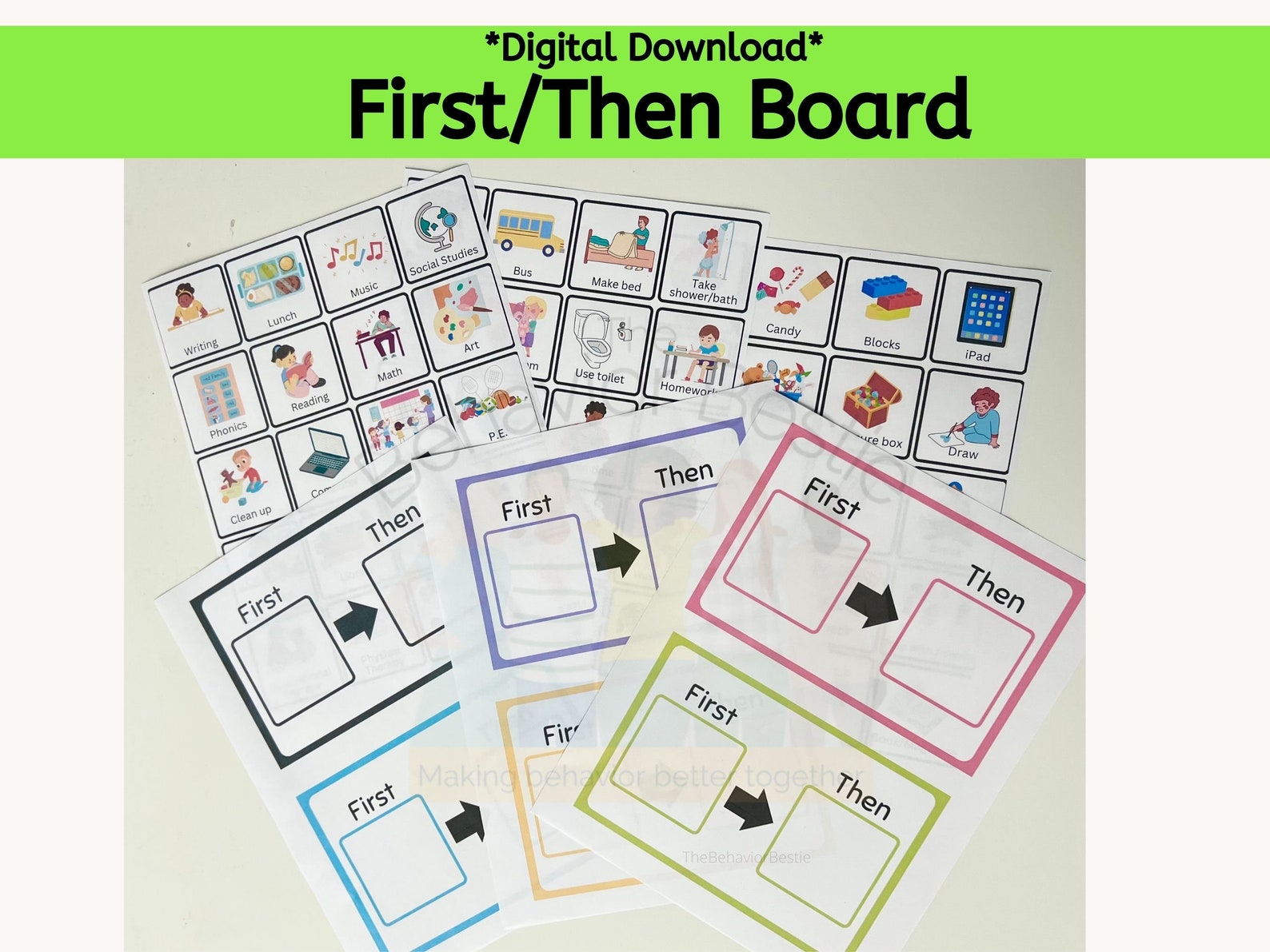 First Then Board Visual Schedule Visual Support Behavior - Etsy Australia First Then Board Visual Schedule Visual Support Behavior - Etsy Australia