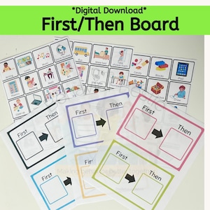 First Then Board: Visual Schedule With Activity Icons (PDF Download) - Etsy