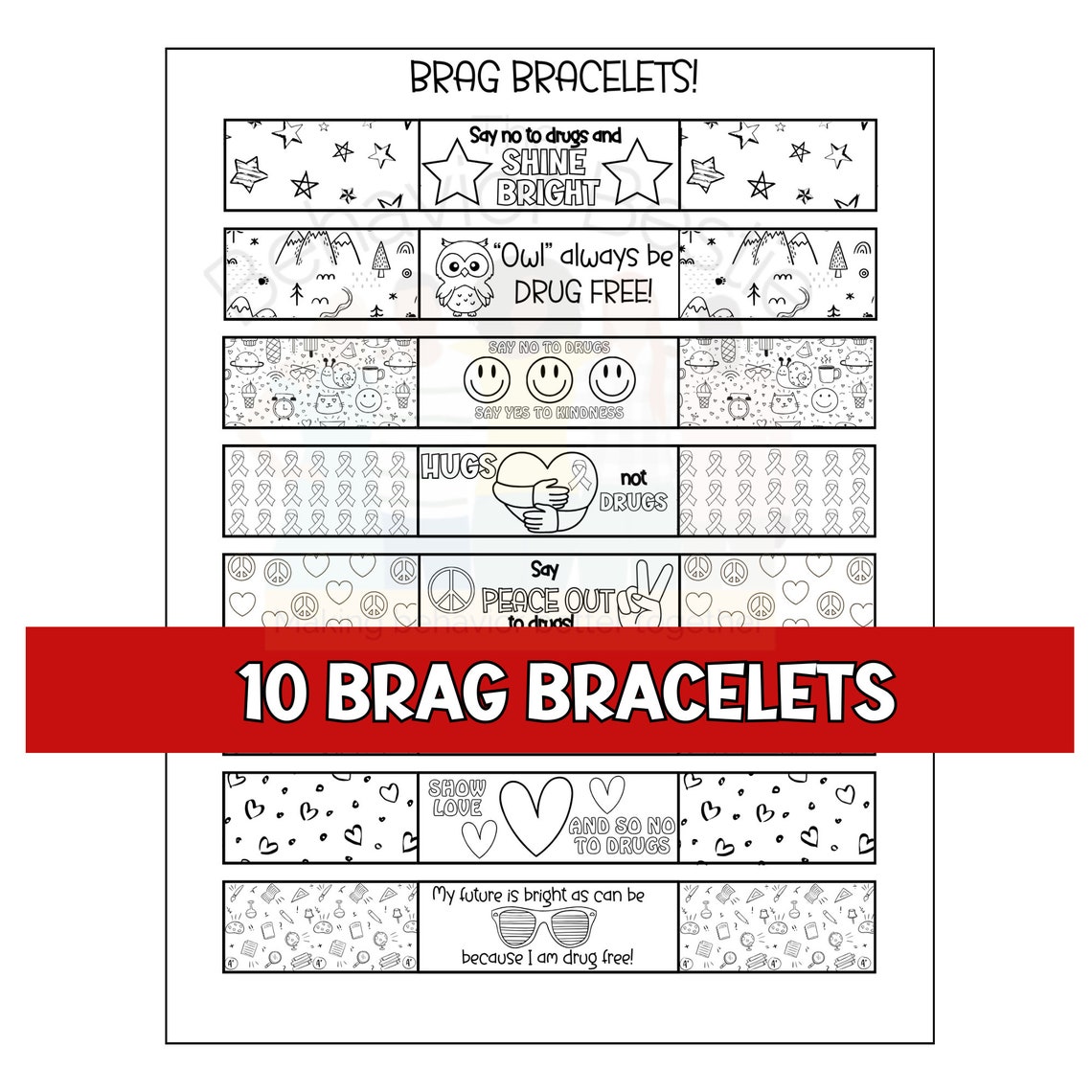 Red Ribbon Week Printables for Teachers Just Say No to Drugs - Etsy