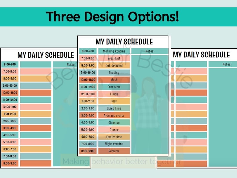 Editable daily schedule template for kids - questshirts