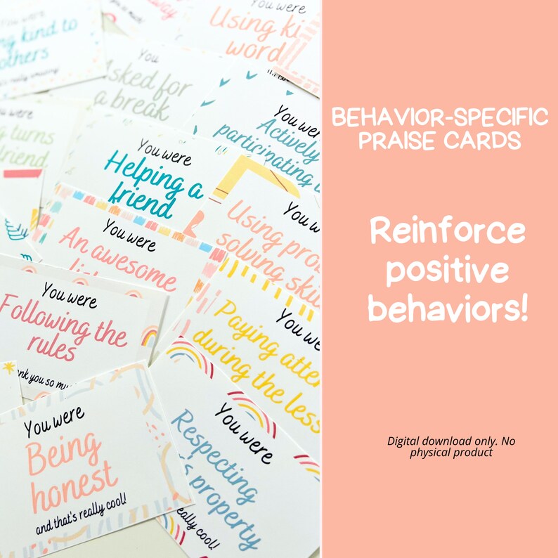 Boho Theme Positive Praise Cards Behavior Specific Praise Cards ...