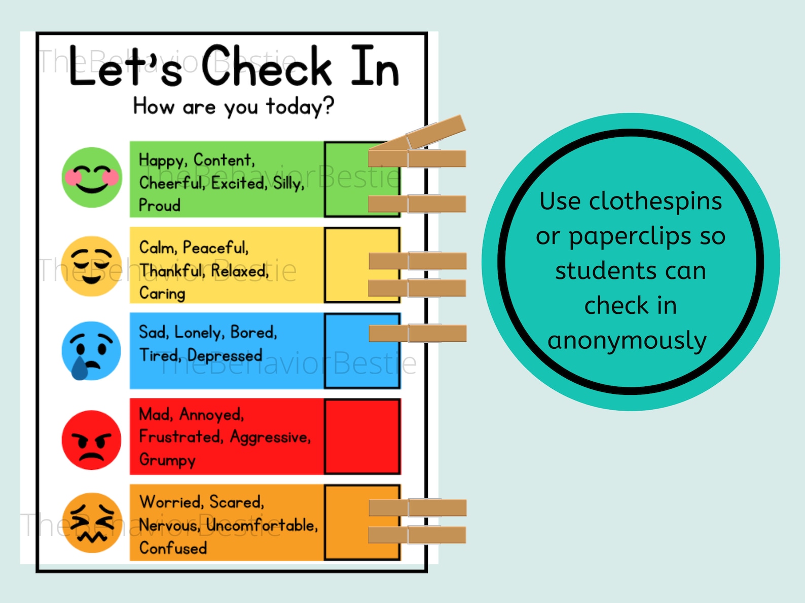 Editable Emotions Check-in Feelings Check in Daily - Etsy