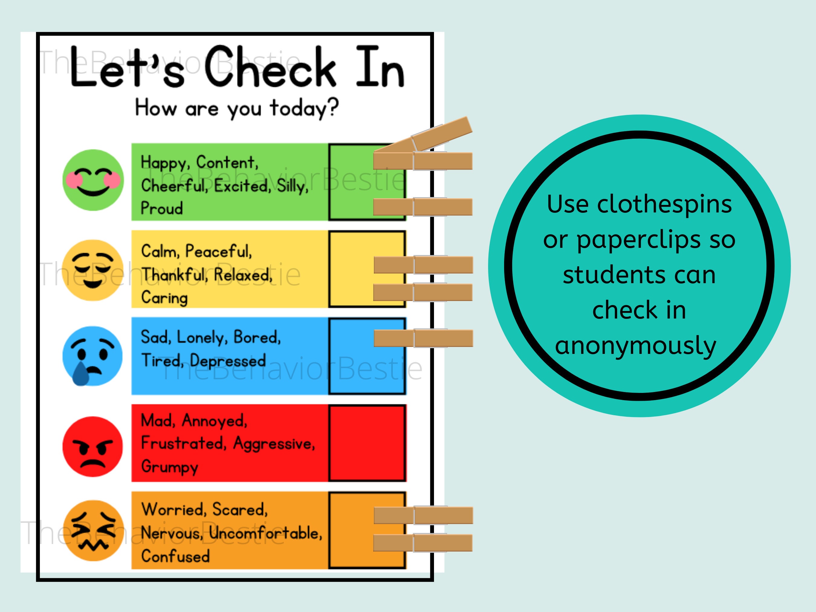 Editable Emotions Check-in Feelings Check in Daily - Etsy