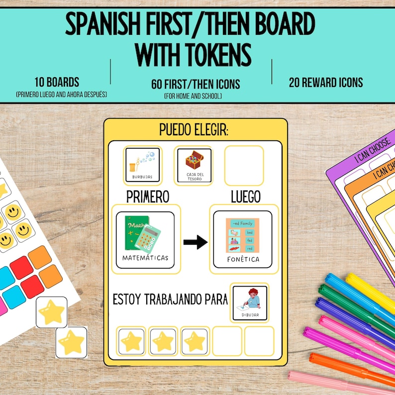 Spanish First-then Board: Autism Visual Supports With Tokens - Etsy