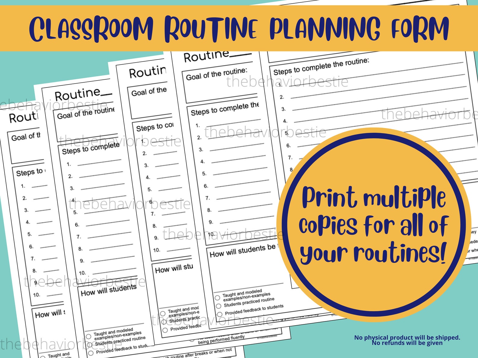 Editable Classroom Routine Planning Form (digital Download) - Etsy