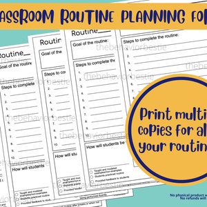 Editable Classroom Routine Planning Form (digital Download) - Etsy