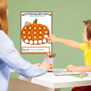 Pumpkin Reward Chart, Potty Training Chart, Reward Behavior Chart for ...