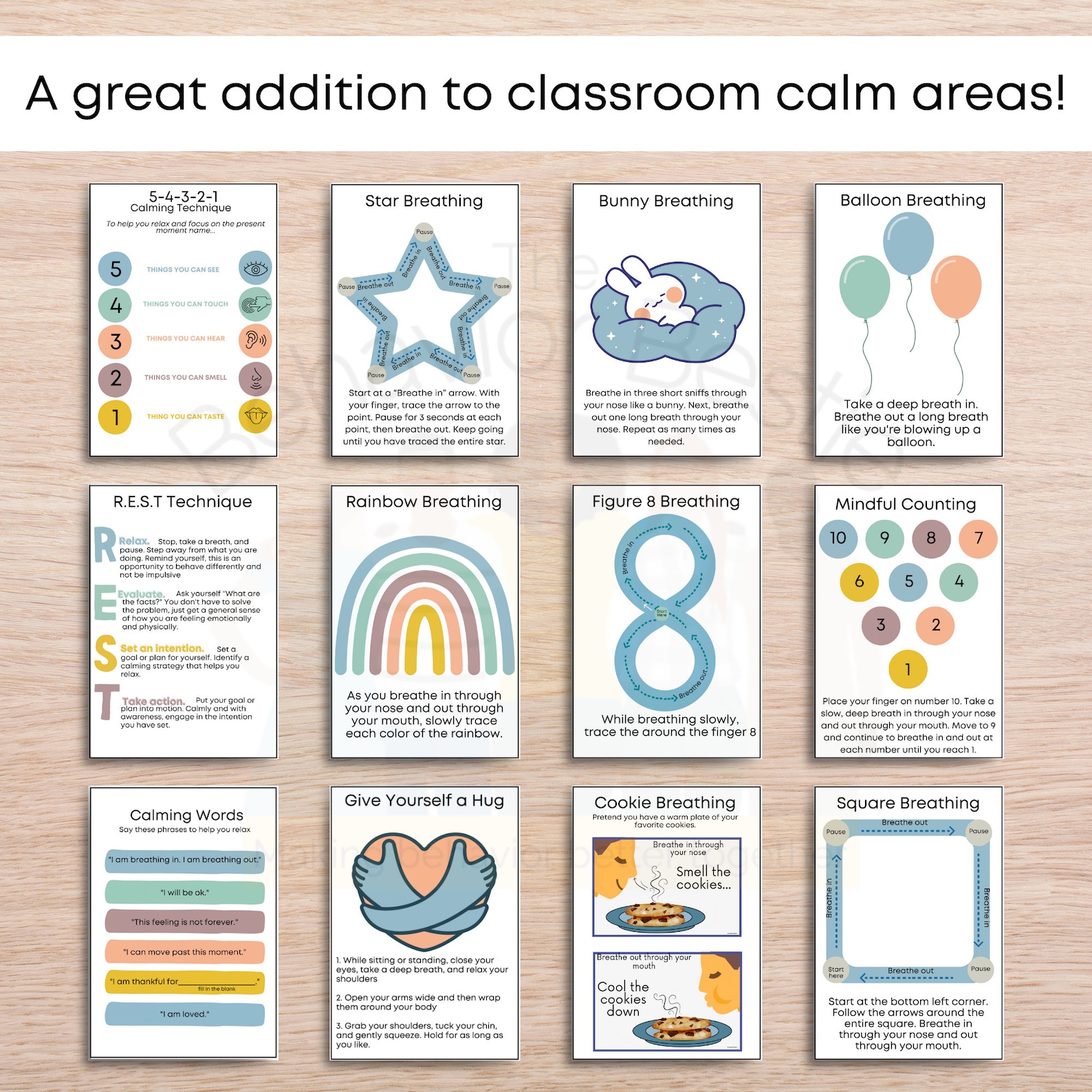 Self Regulation Cards for Kids, Anxiety Coping Cards, Flashcards for ...