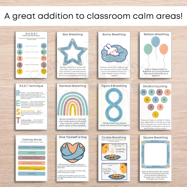 Self Regulation Cards for Kids, Anxiety Coping Cards, Flashcards for ...
