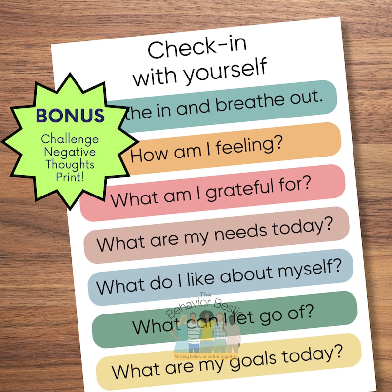 Daily Check-in, Mental Health Check-in for Teens - Etsy