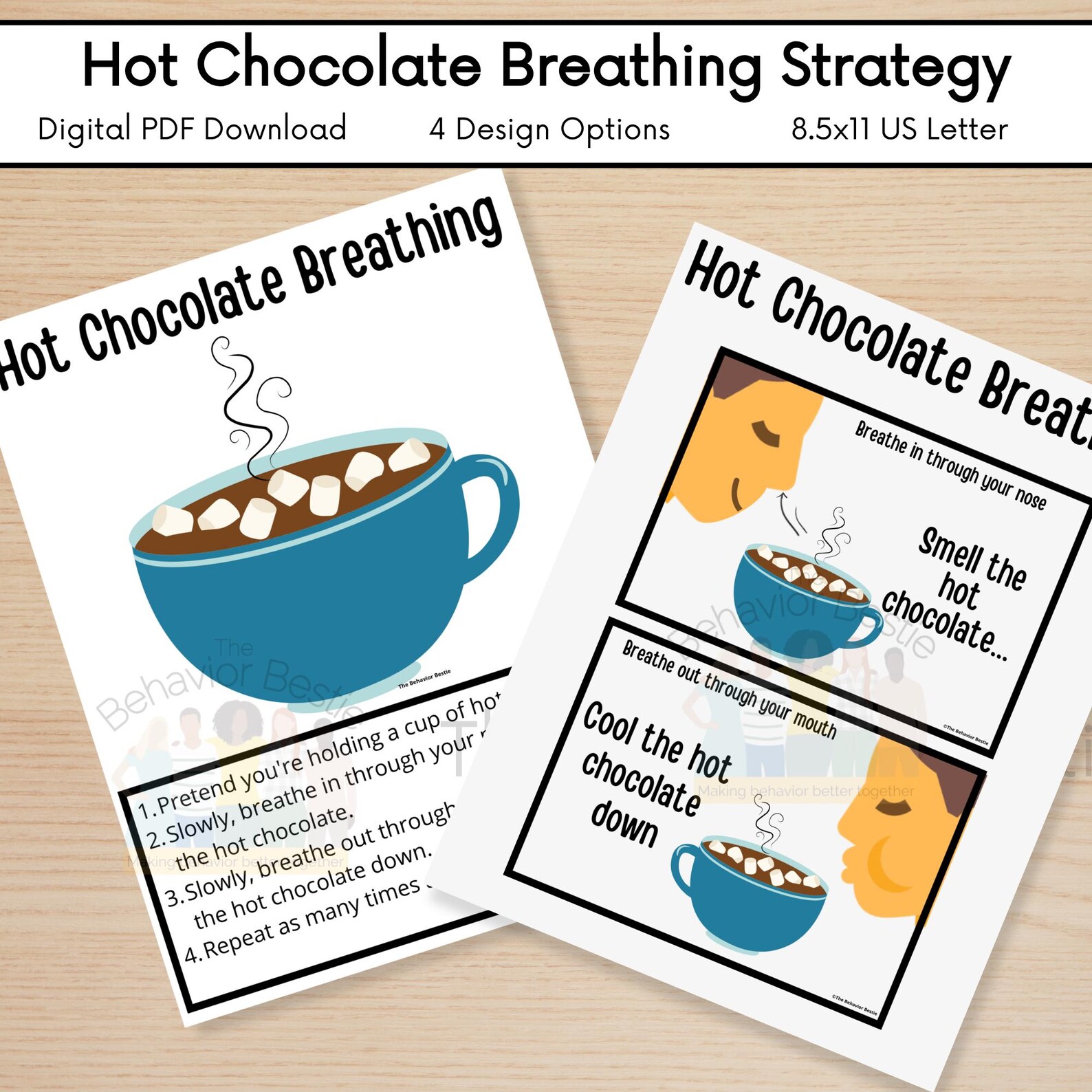 Hot Chocolate Breathing Strategy: Calming Visual for Kids (printable ...