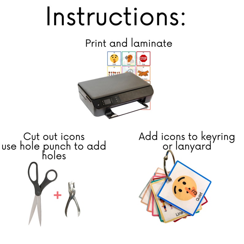 Behavior Cue Cards, Visual Cues for Kids, Printable Visual Behavior ...